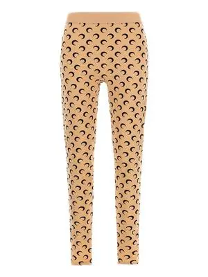 MARINE SERRE Marine Serre Women 'Moon Printed' Leggings Cream