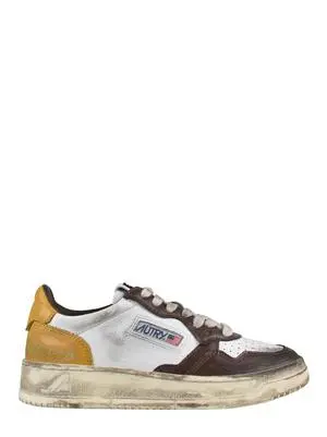AUTRY Autry Vintage Leather Lace-Up Sneakers White