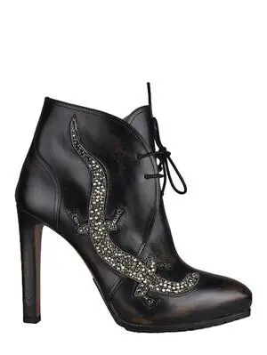 Ralph Lauren Reanna Embellished Leather Lace-up Boots - Brown