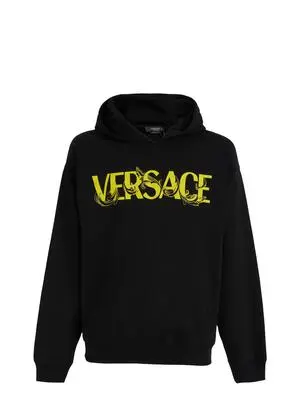 Versace Hooded Sweatshirt With Logo Detail - Multicolor