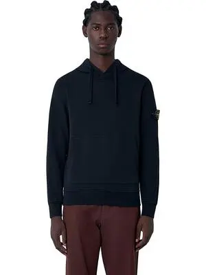 Stone Island Compass Patch Hooded Sweatshirt - Black