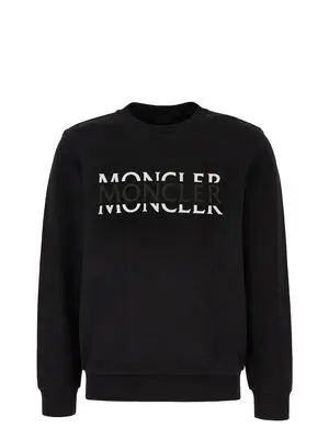Moncler Crewneck Sweatshirt With Logo Detail - Multicolor