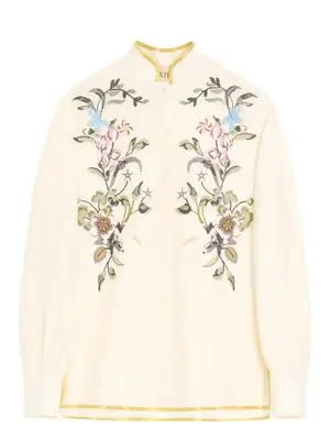 Valentino Garavani Embroidered Linen Shirt - Multicolor