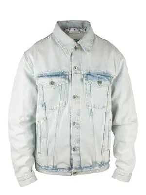Off-White Denim Jacket With Graffiti Logo - White