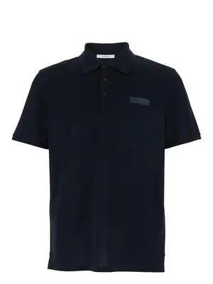 Givenchy Givenchy Men Blue Polo Shirt With Classic Collar And Logo Patch On The Front In Cotton Man Multicolor