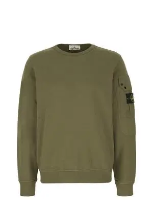 Stone Island Crewneck Sweatshirt With Patch Pocket - Multicolor