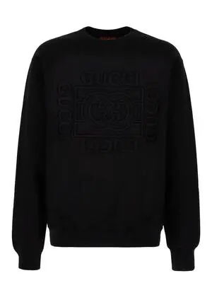 Gucci Crewneck Sweatshirt With Embossed Logo - Multicolor