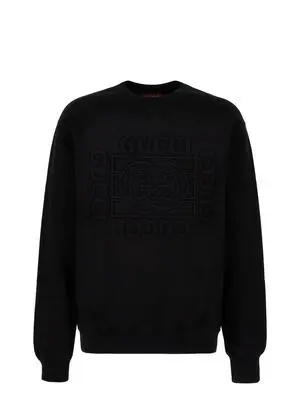 Gucci Crewneck Sweatshirt With Embossed Logo - Multicolor
