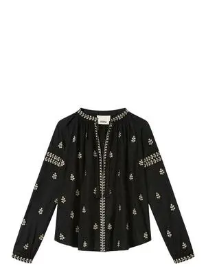 Isabel Marant Étoile Rodis Embroidered Silk Blouse - Multicolor