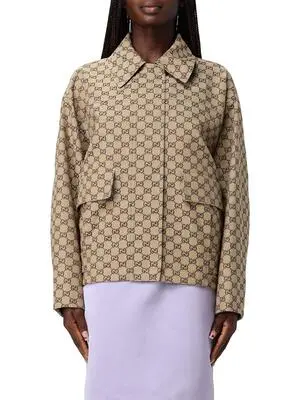 Gucci Monogrammed Cotton Blend Jacket - Brown