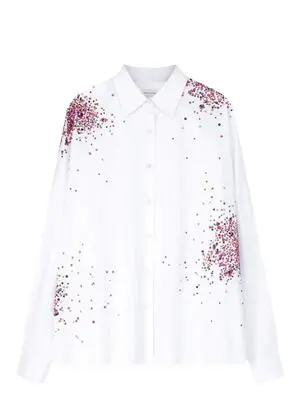 Dries Van Noten Casia Embellished Cotton Shirt - White