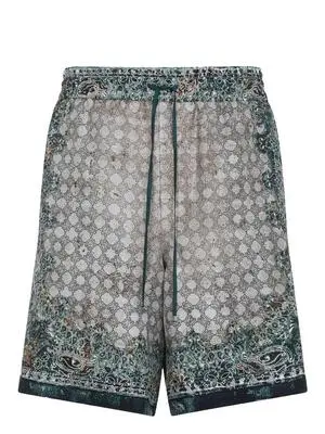 Amiri Paisley Print Bermuda Shorts - Green