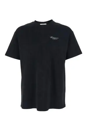 Givenchy Crew Neck T-shirt With Logo On Front And Back In Cotton - Black
