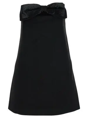 SELF-PORTRAIT Sleeveless Mini Dress With Oversize Beaded Bow - Multicolor