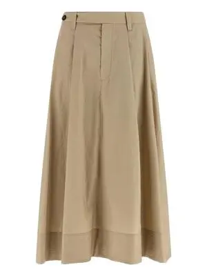 Brunello Cucinelli Brunello Cucinelli Flared Cotton Skirt Cream