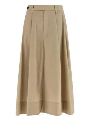 Brunello Cucinelli Brunello Cucinelli Flared Cotton Skirt Cream