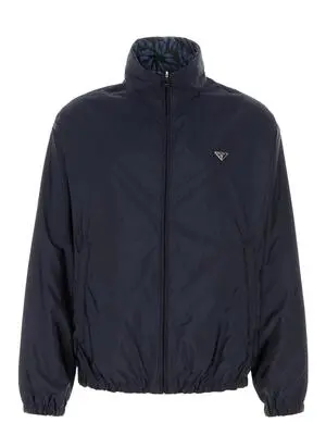 Prada Prada Recycled Polyamide Zip-Up Jacket Blue