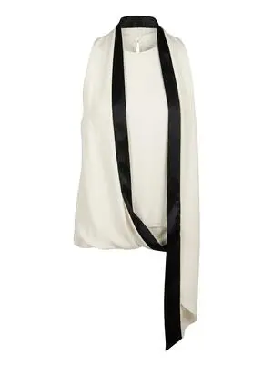 Alberta Ferretti Sleeveless Top With Draped Front - Multicolor