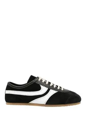 Dries Van Noten Suede And Leather Insert Sneakers - Black