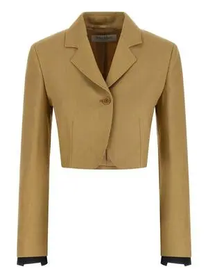 MAX MARA Max Mara MxsBuono Cropped Linen Blazer