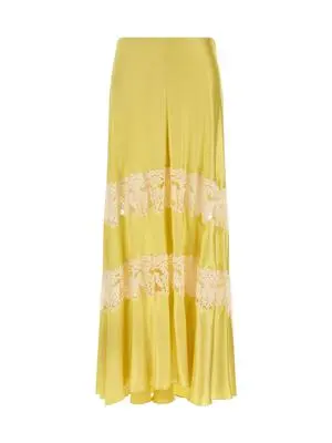 ALBERTA FERRETTI Alberta Ferretti Long Lace Insert Skirt