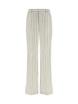 Balmain Striped Trousers - White