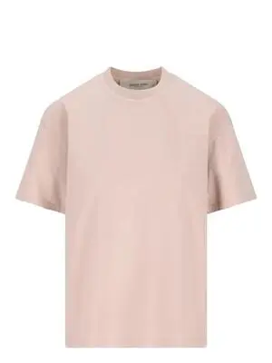 GOLDEN GOOSE GOLDEN GOOSE Aged Effect Cotton T-Shirt With Reverse Logo Gray