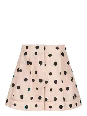 Fendi Polka Dot Taffeta Flared Shorts - Multicolor