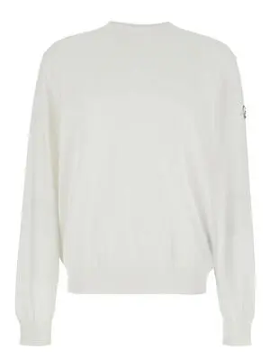 Moncler MONCLER GENIUS Crewneck Sweater With Car Print And Logo Patch In Cotton Multicolor