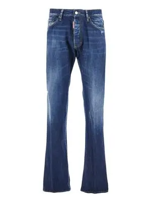 Dsquared2 The American Blue Denim Jeans With Logo Patch - Multicolor