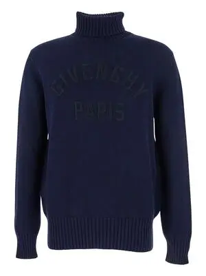 Givenchy Wool Turtleneck Sweater With Logo Lettering - Multicolor