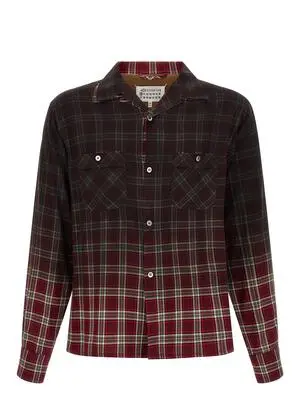 MAISON MARGIELA Check Shirt With Gradient Effect - Red