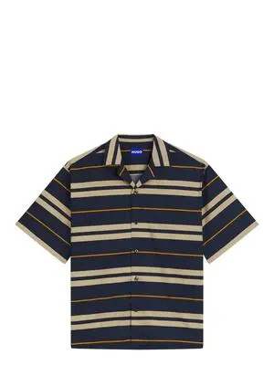 Hugo Relaxed-fit Shirt In Printed Cotton Poplin - Patterned