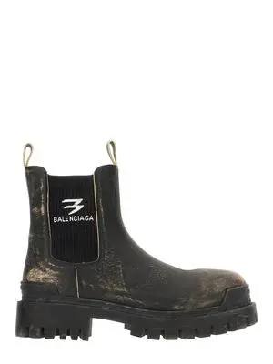 Balenciaga Black Leather Chelsea Boots - Multicolor
