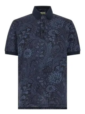 Etro Paisley-print Cotton Roma Polo - Blue