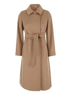 Max Mara Wool Wrap Coat - Brown