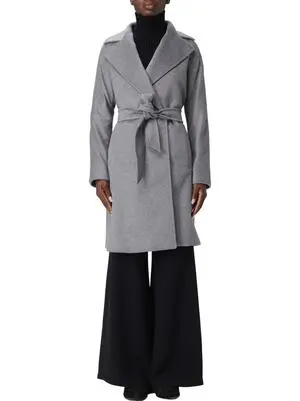 Max Mara Max Mara Studio Belted Wool Coat Gray
