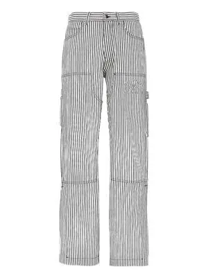 Amiri Carpenter Pants With Striped Pattern And Logo Embroidery - Multicolor