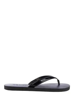 Prada Black Patent Leather Flip Flops - Multicolor