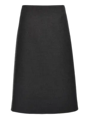 JIL SANDER Wool Skirt - Gray