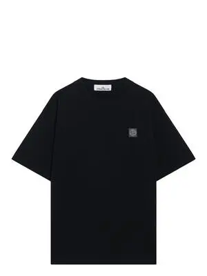 STONE ISLAND Stone Island Navy Blue T-Shirt With Logo Patch Men