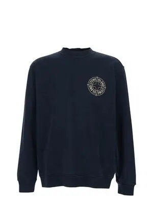Stone Island Cotton Crewneck Sweatshirt With Logo Detail - Multicolor