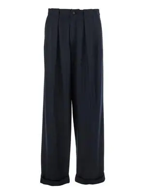 Dolce & Gabbana Wool Trousers With Belt Loops And Cuffed Hem - Multicolor