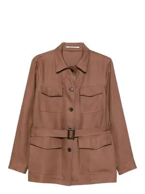 Tagliatore TAGLIATORE Linen Belted Jacket Multicolor
