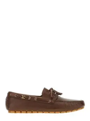 Valentino Garavani VALENTINO GARAVANI Brown Leather Loafers Multicolor