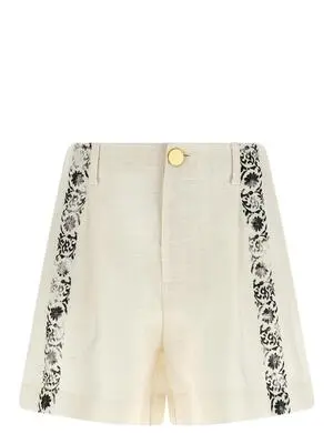 Alberta Ferretti Fortuny Linen Shorts - Multicolor