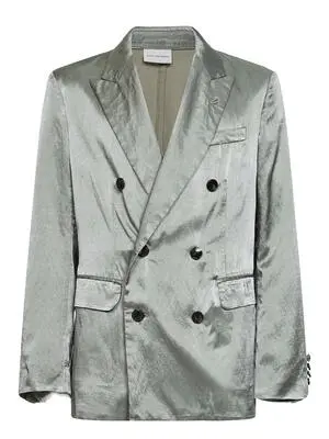 Dries Van Noten Double-breasted Viscose Cotton Blazer - Multicolor