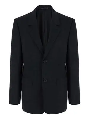 Balenciaga Black Single-breasted Jacket With Notched Revers In Wool - Multicolor