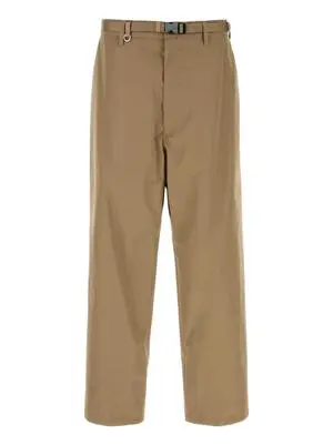 Prada Tailored Belted Recycled Polyester Blend Pants - Brown
