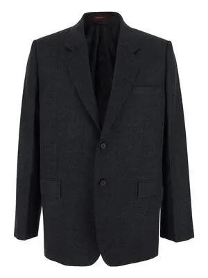 Gucci Grey Single-breasted Jacket With Notched Revers In Wool - Multicolor